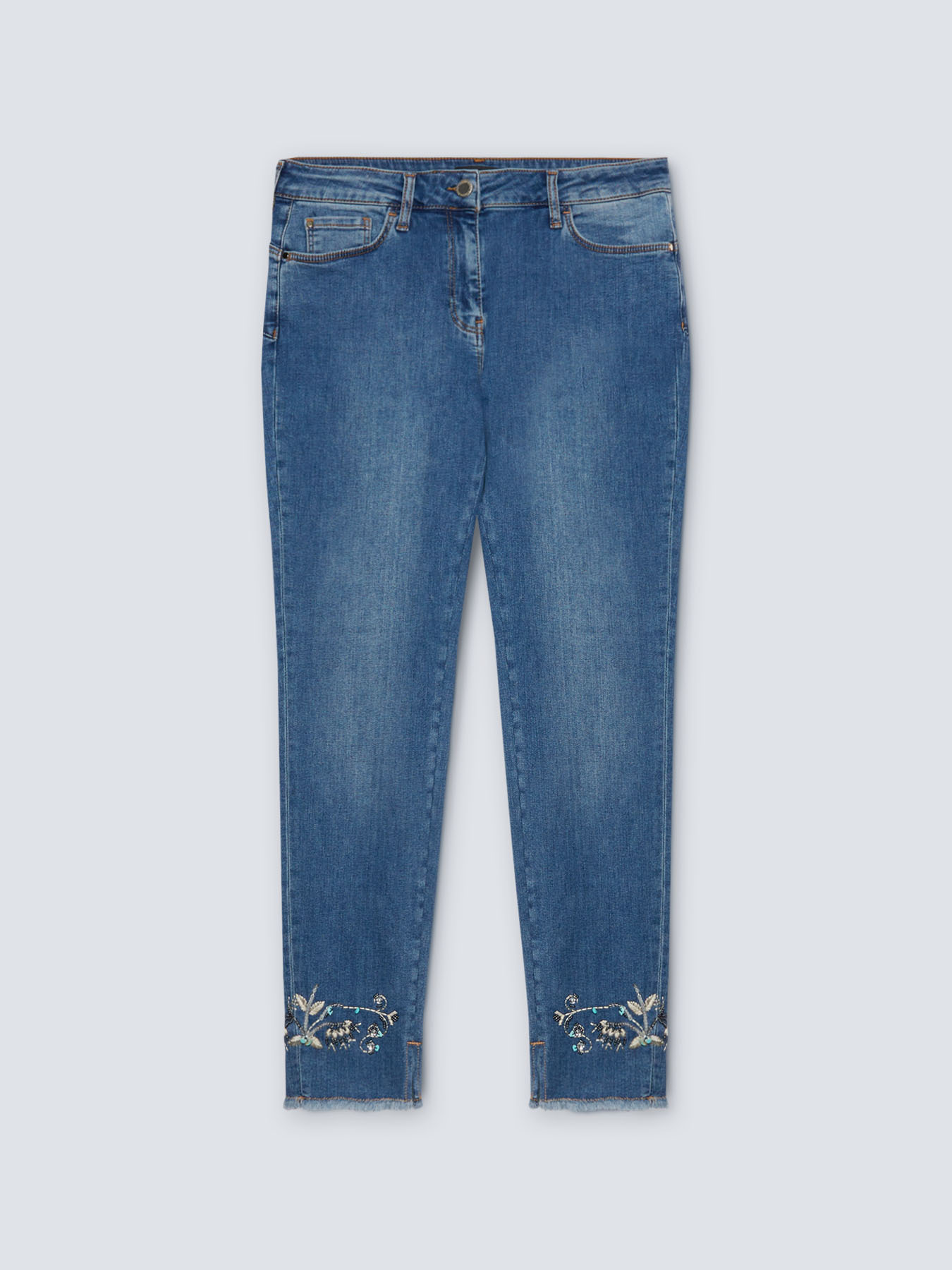 Jeans skinny Giada con ricco ricamo